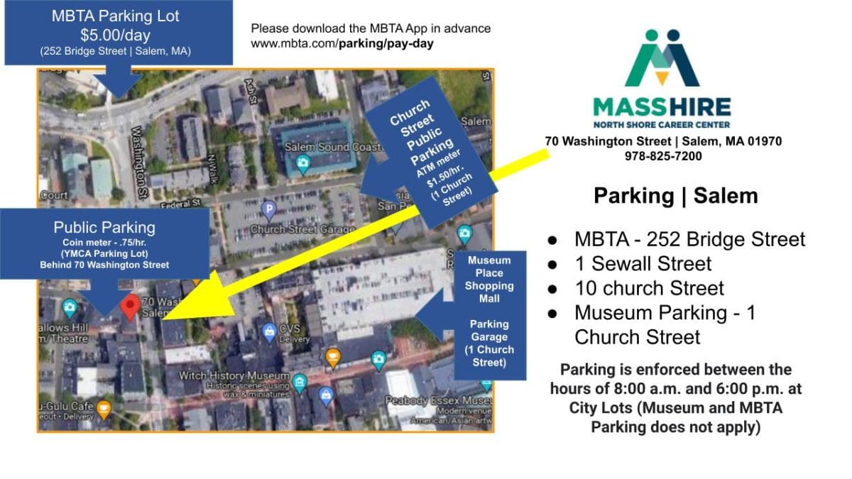 Parking In Salem - MassHire North Shore Career Center